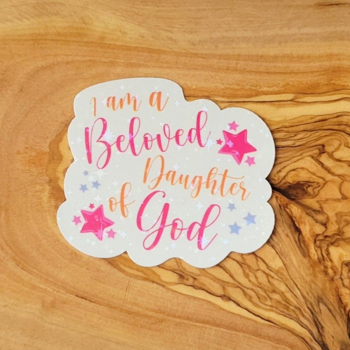 I am a Beloved Daughter of God Stars Waterproof Vinyl Sticker – Ivy Lee